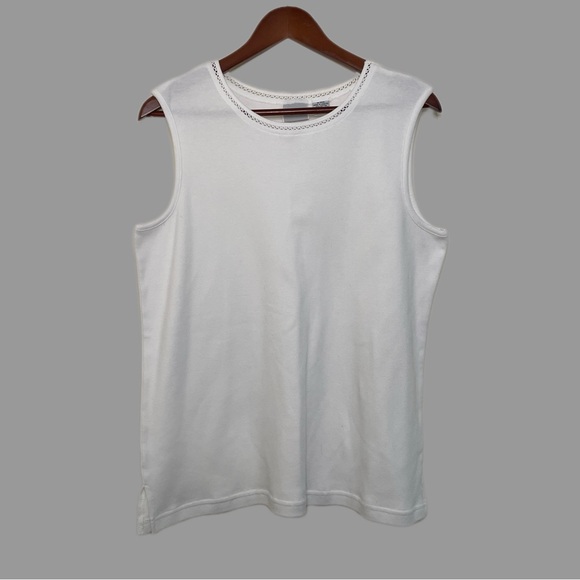 Bon Worth | Tops | Vintage Bon Worth Womens White Cotton Sleeveless ...